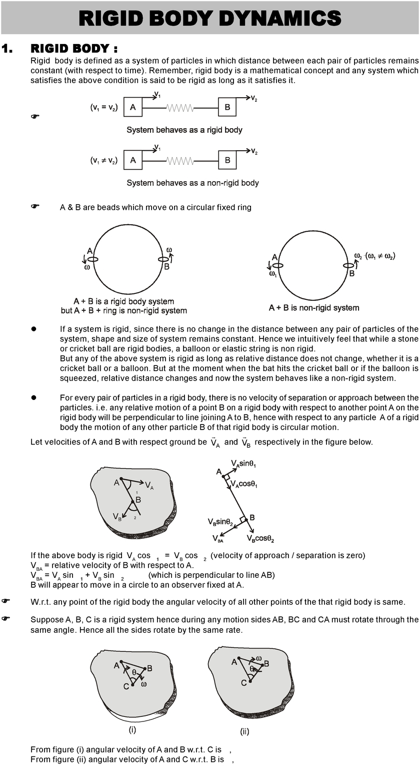 RIGID BODY DYNAMICS Revision Notes - IIT JEE/NEET Preparation | Nucleon