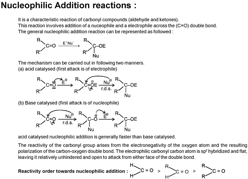 Read more Nucleophilic Addition reactions