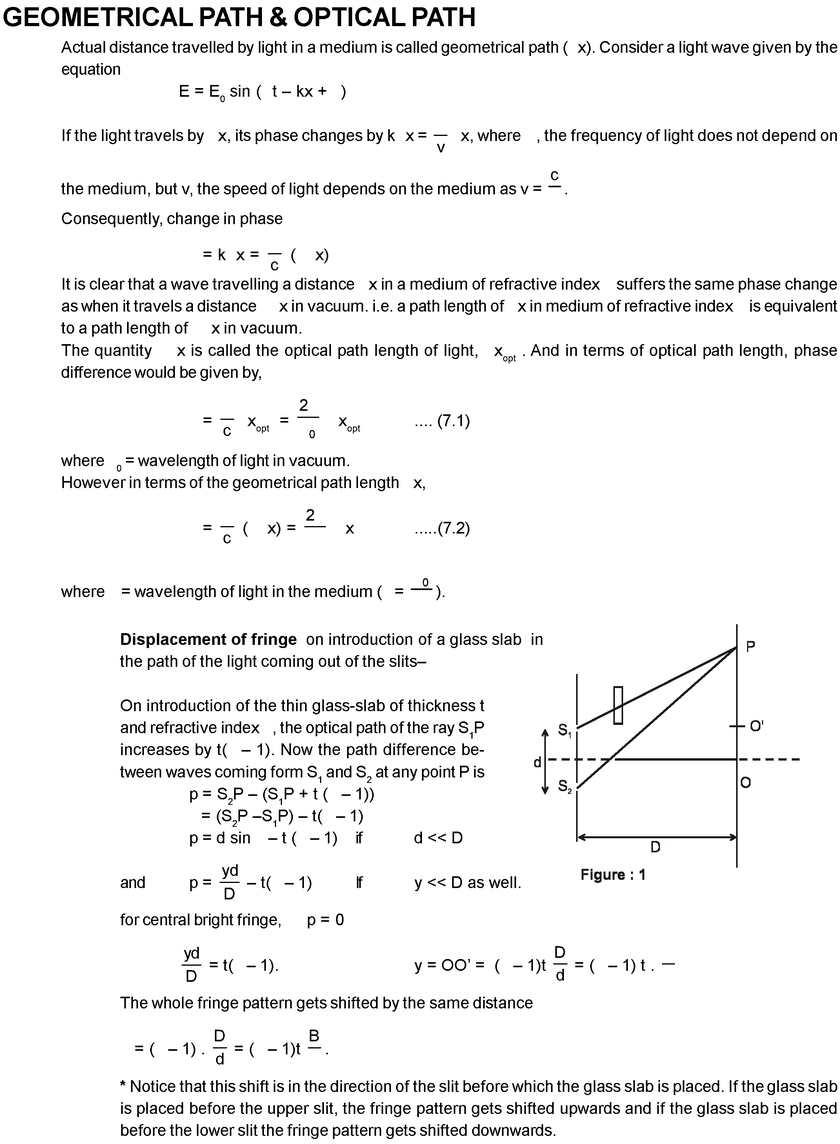 Read more GEOMETRICAL PATH & OPTICAL PATH